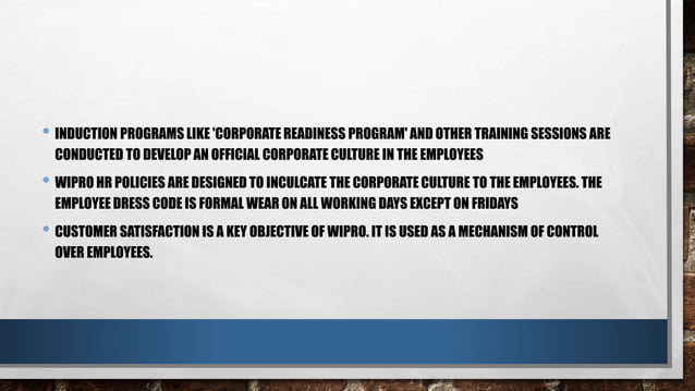 Organisation structure, culture and strategies of wipro | PPTX