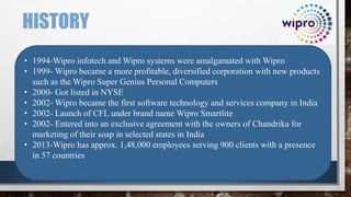 Organisation structure, culture and strategies of wipro | PPTX