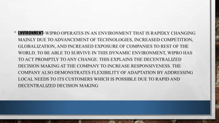 Organisation structure, culture and strategies of wipro | PPTX