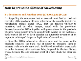 Organised crime and presenting evidence on racketeering | PPTX