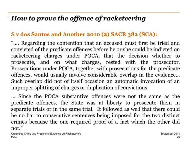 Organised crime and presenting evidence on racketeering | PPTX | Crime ...