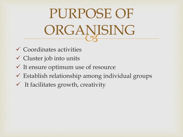 FUNCTIONS OF MANAGEMENT- Organising | PPTX