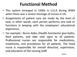 ORGANISING-THE-PATIENT-CARE in nursing management | PPTX
