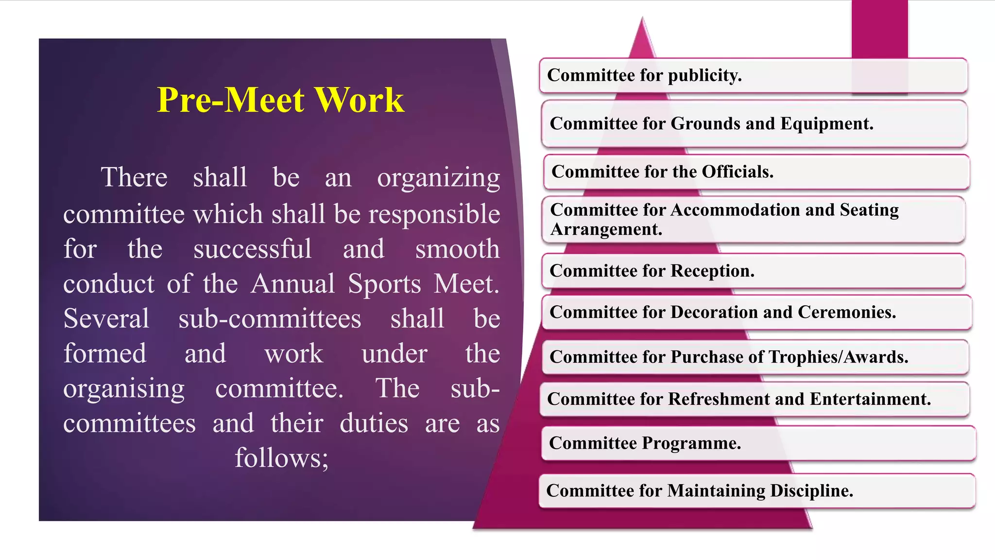 Organising an athletic meet | PPTX