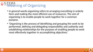 Organising Day 1. Introduction, Meaning and importance | PPT