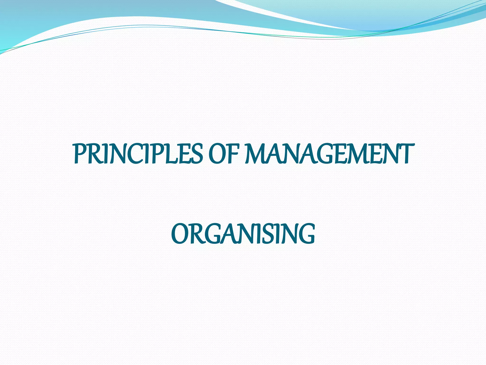 Principles Of Management-Organising | PPT