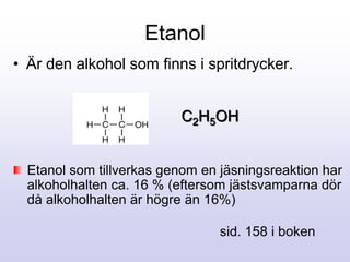 Organisk kemi: kol, kolväten, alkoholer | PPT