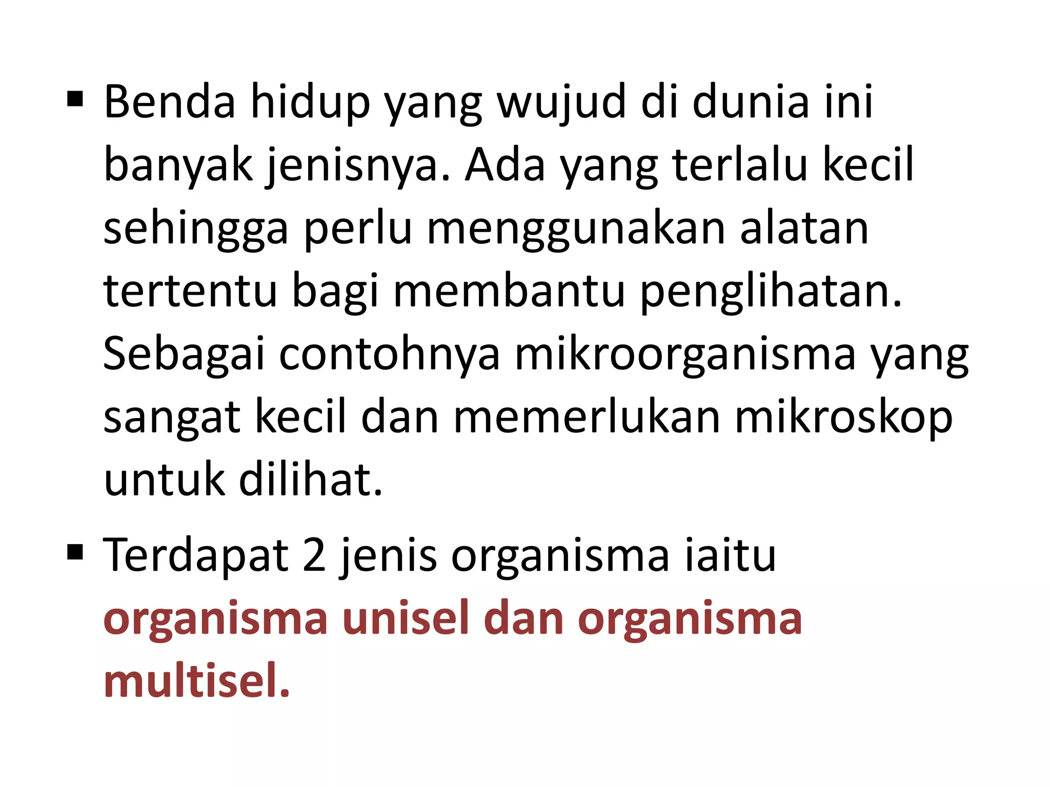 Organisma unisel dan multisel | PPTX