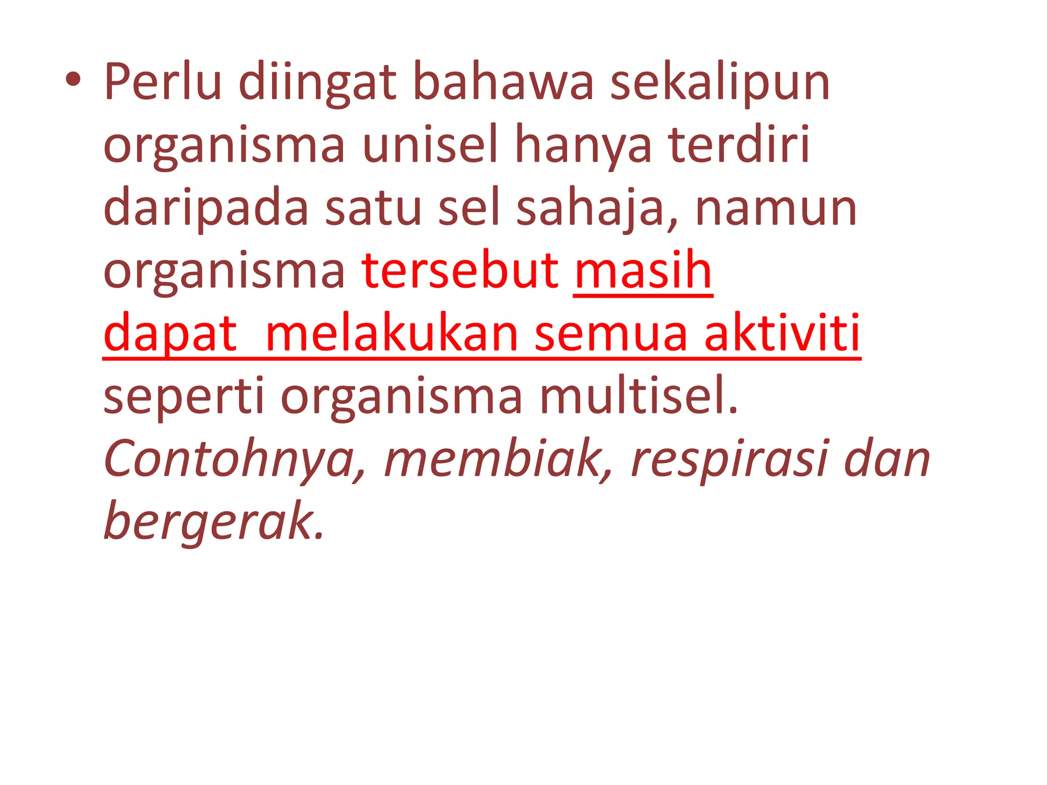 Organisma unisel dan multisel | PPTX