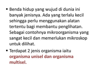 Organisma unisel dan multisel | PPTX