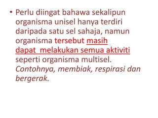 Organisma unisel dan multisel | PPTX