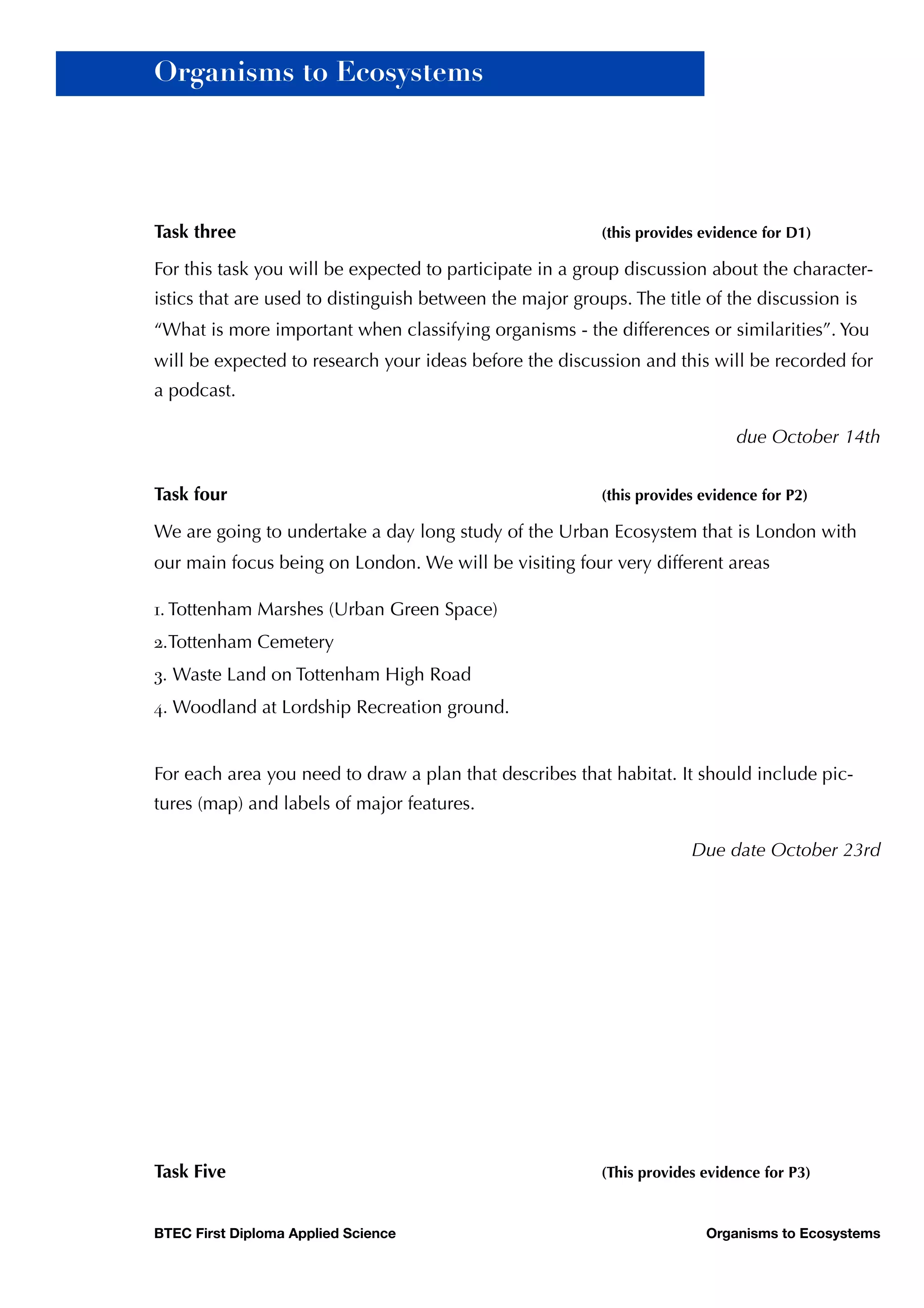 Organisms To Ecosystems Assignment | PDF