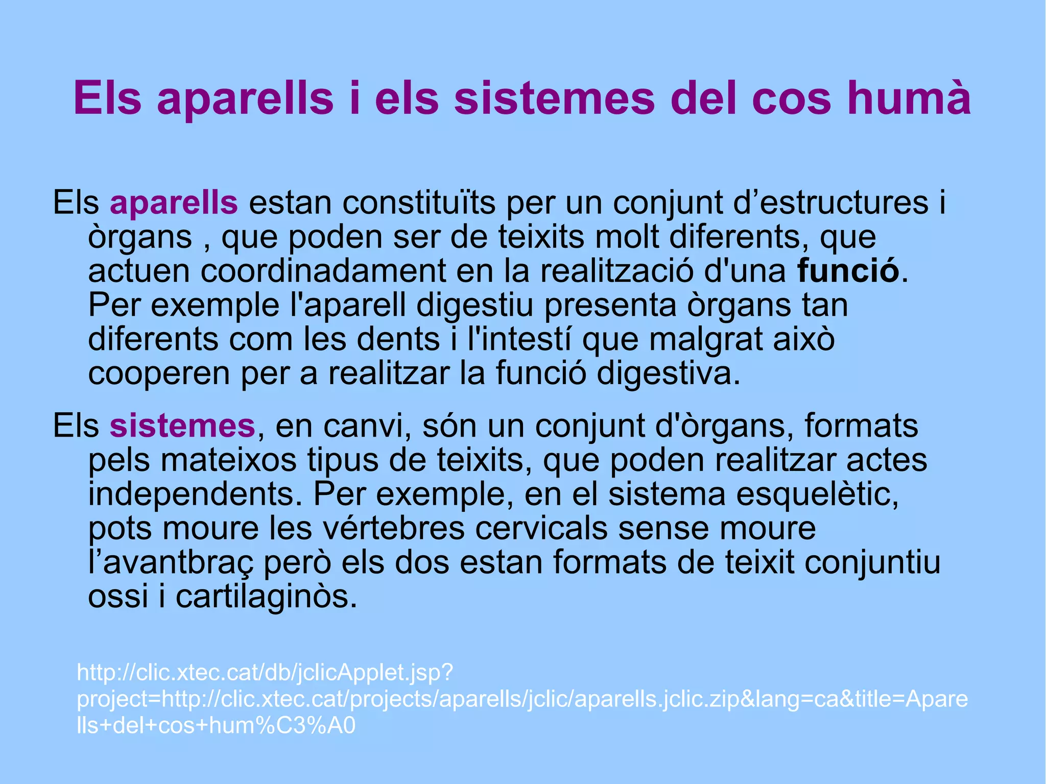 Organització del cos humà 3r eso | PPT