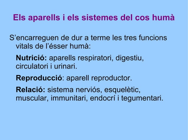 Organització del cos humà 3r eso | PPT