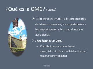 Organización Mundial Del Comercio | PPT