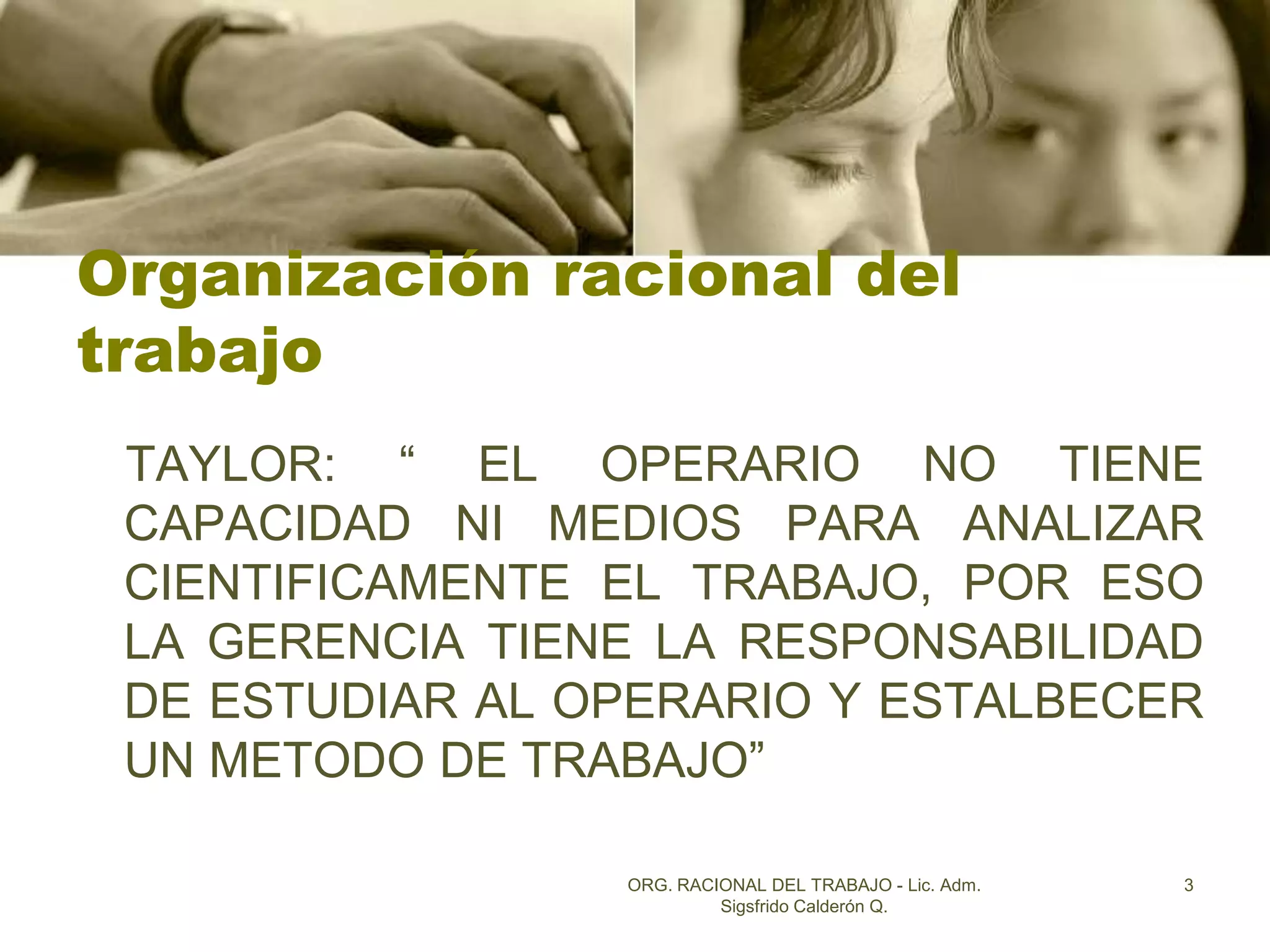 Organización racional del trabajo sesion 7 y 8 | PPT