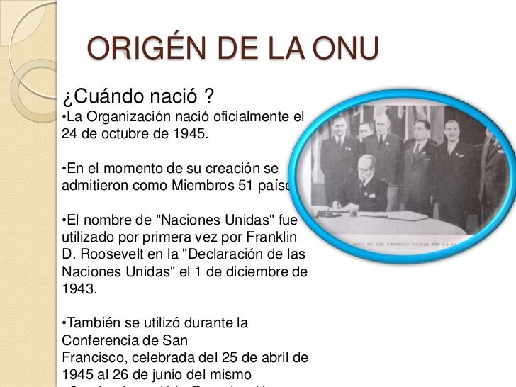 Organizacionde las naciones unidas (onu)