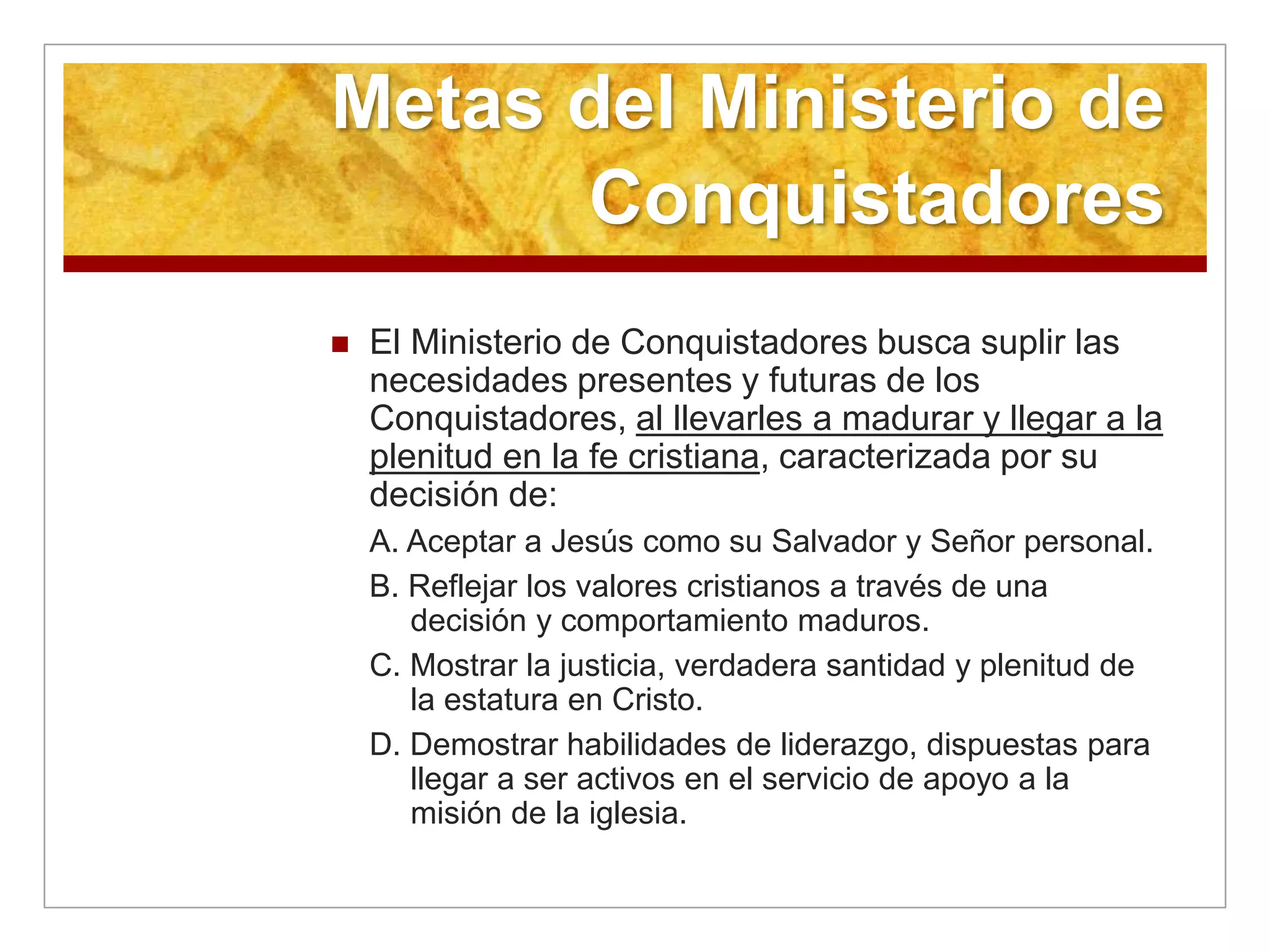 Organizacion De Un Club De Conquistadores Pptx Christianity