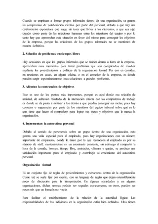 Organizacion formal e informal | DOCX