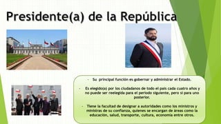 organizacion politica de chile con autoridades | PPTX