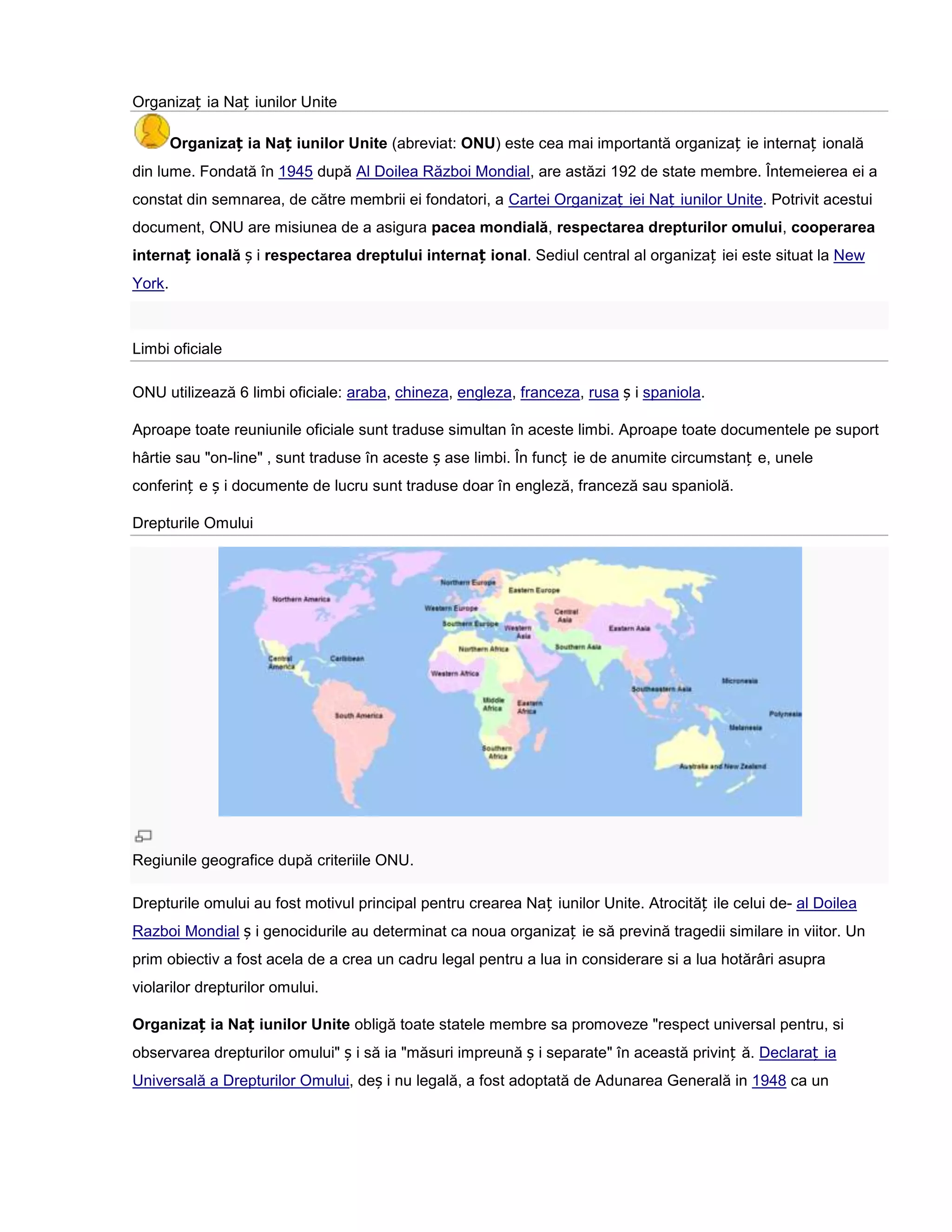 Organizația națiunilor unite | DOCX