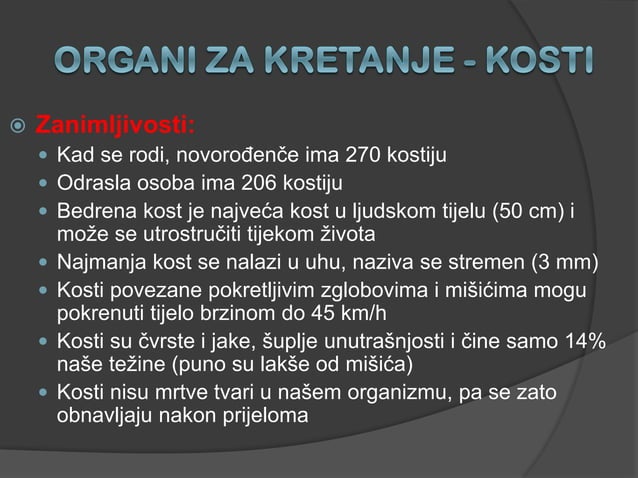 Organi za kretanje | PPTX
