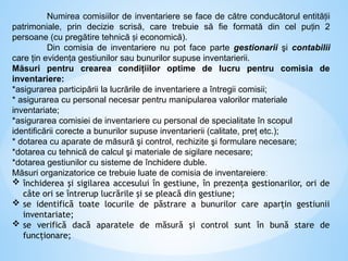 Organizarea şi desfăşurarea inventarierii | PPTX