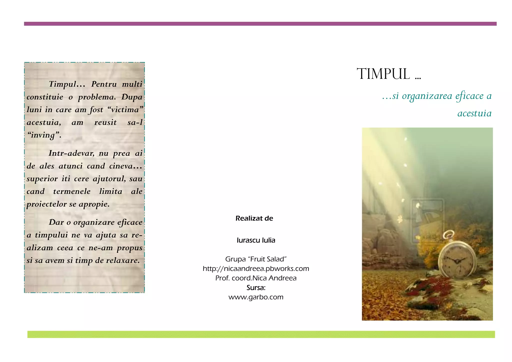 Organizarea timpului[1] | PPT