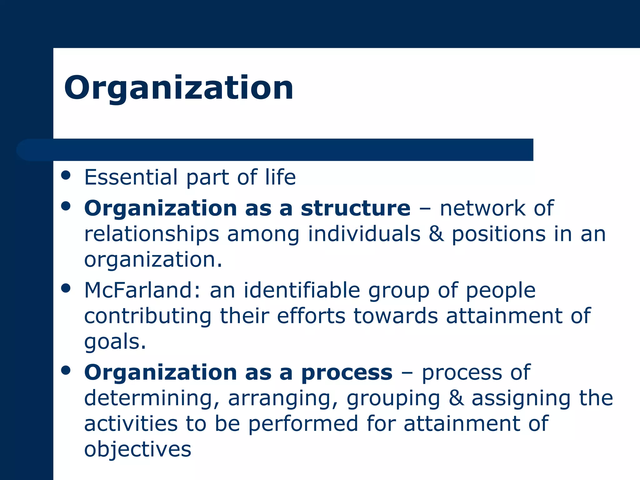 Organization | PPT | Business | Business and Finance