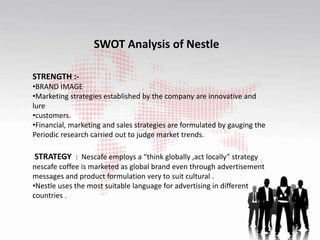 swot analysis on nestle | PPTX