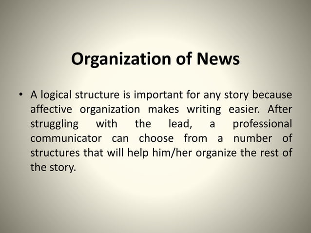 Organization of News Structure | PPTX