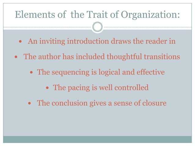 Organization 6-traits | PPT