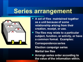 Organization of Archival Materials | PPT