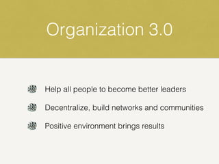 Organization 3.0 - How to achieve modern Agile organization | PDF ...