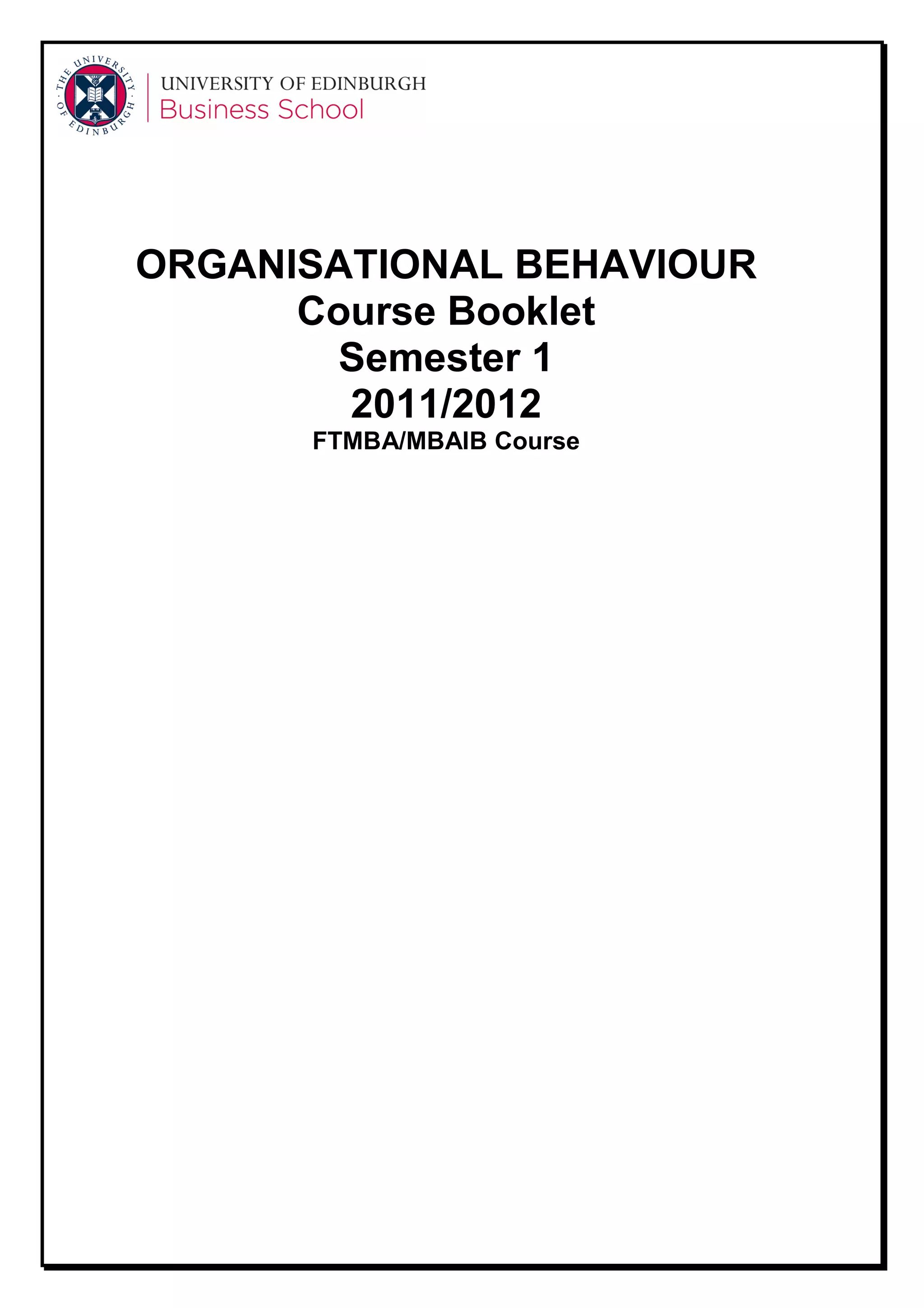 Organizational behavior | PDF