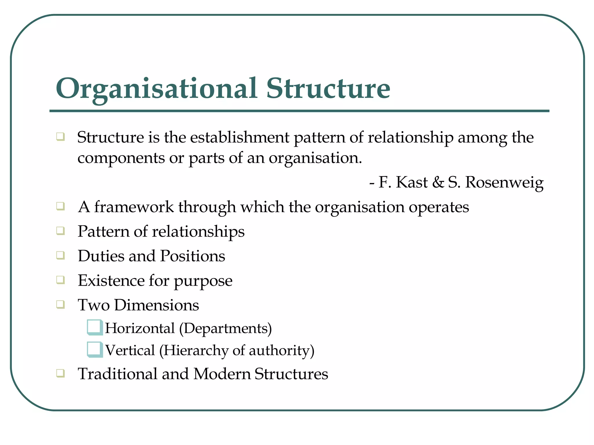 Organizational Structure and roles | PPT