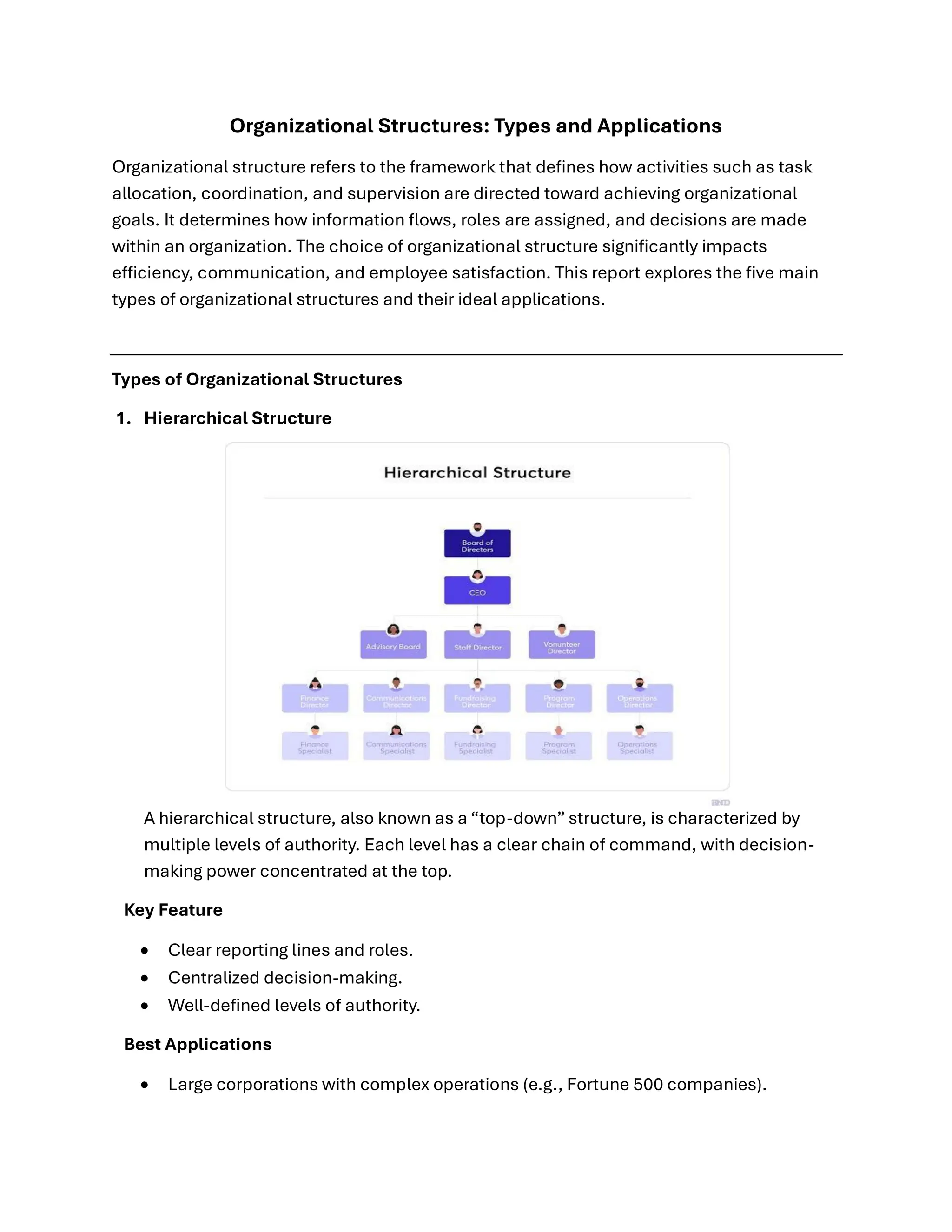 ORGANIZATIONAL-STRUCTURE.report in human behavior in organization | PDF