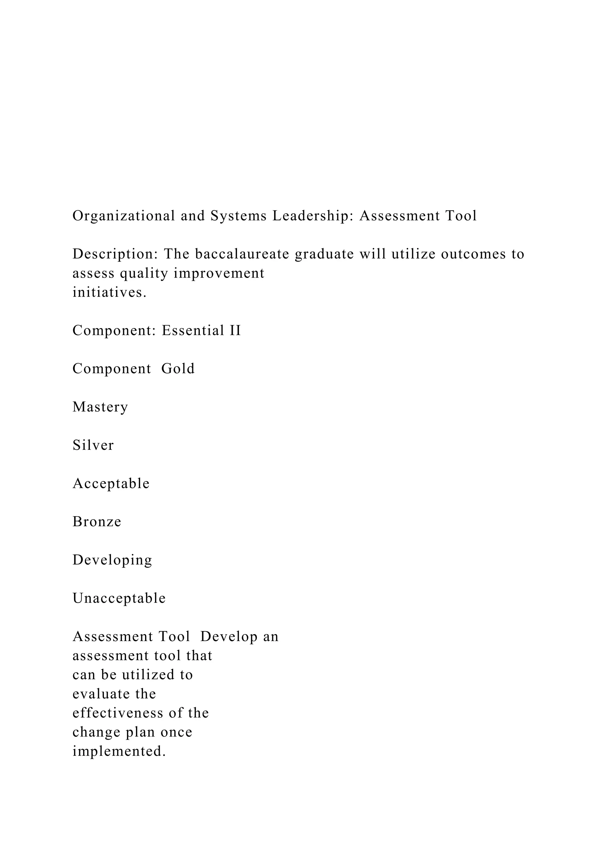 Organizational and Systems Leadership Assessment Tool .docx