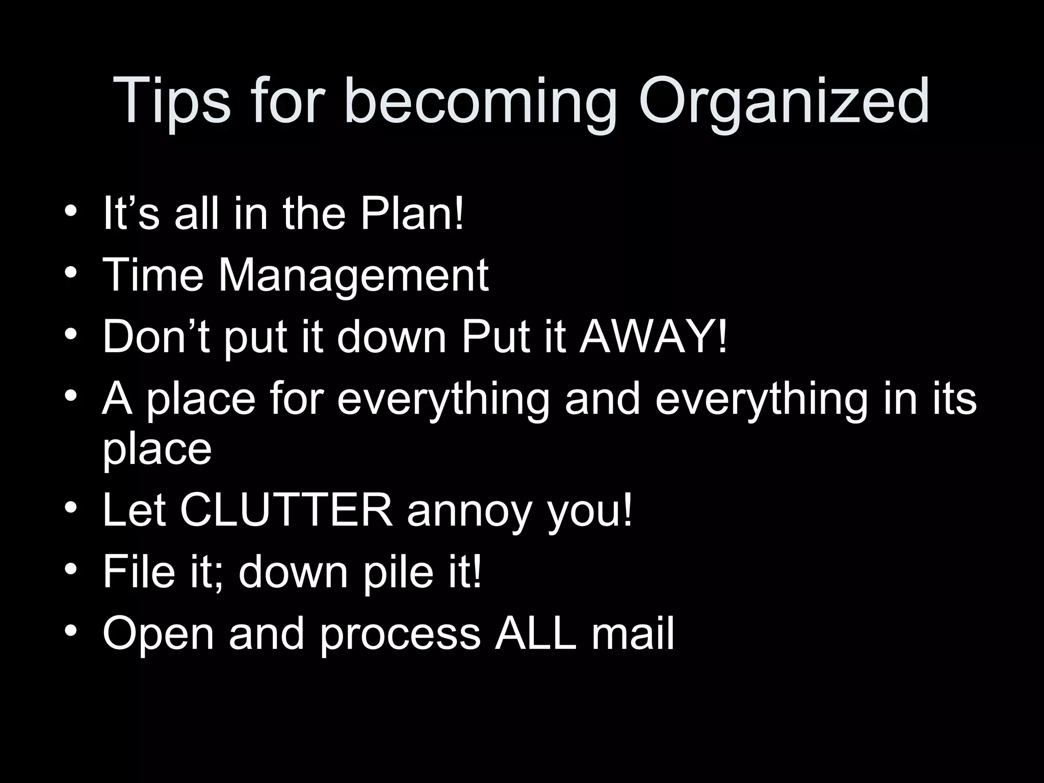 Organizational and Time Management Skills | PPT