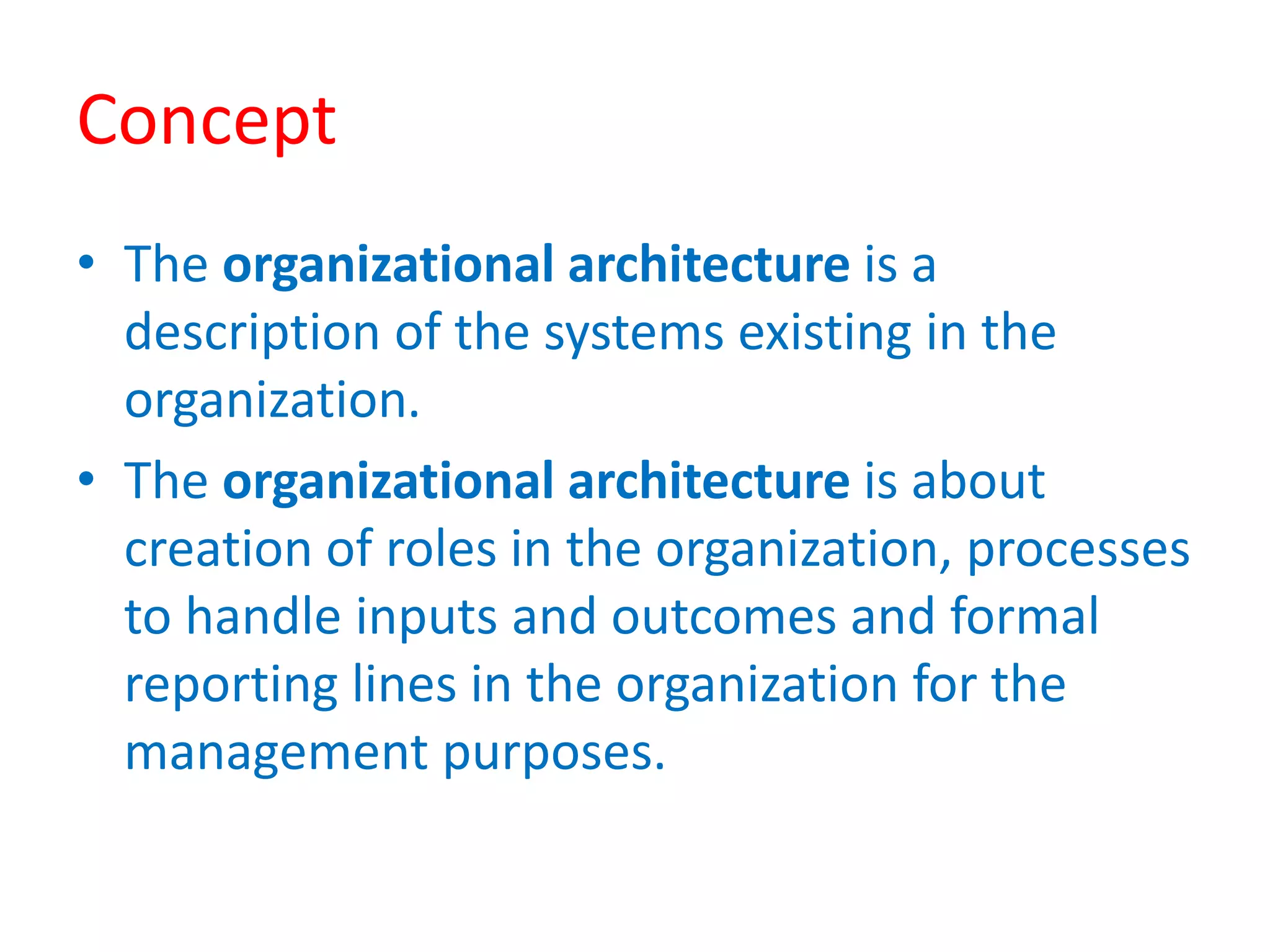 Organizational architecture | PPTX | Business | Business and Finance