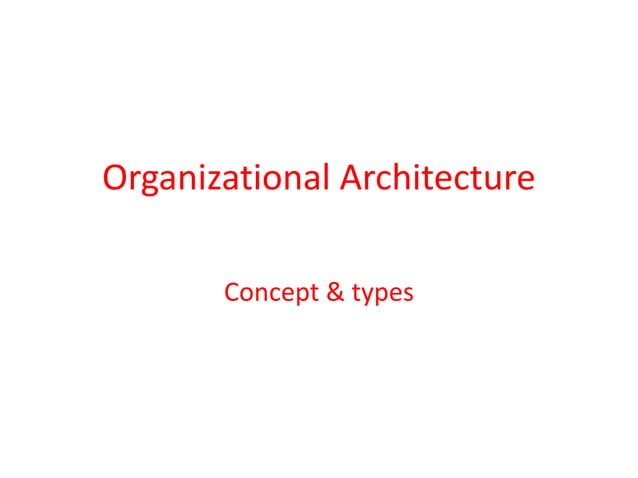 Organizational architecture | PPTX | Business | Business and Finance