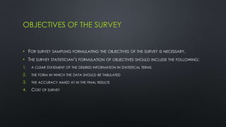 Organizational aspect of sample survey | PPTX