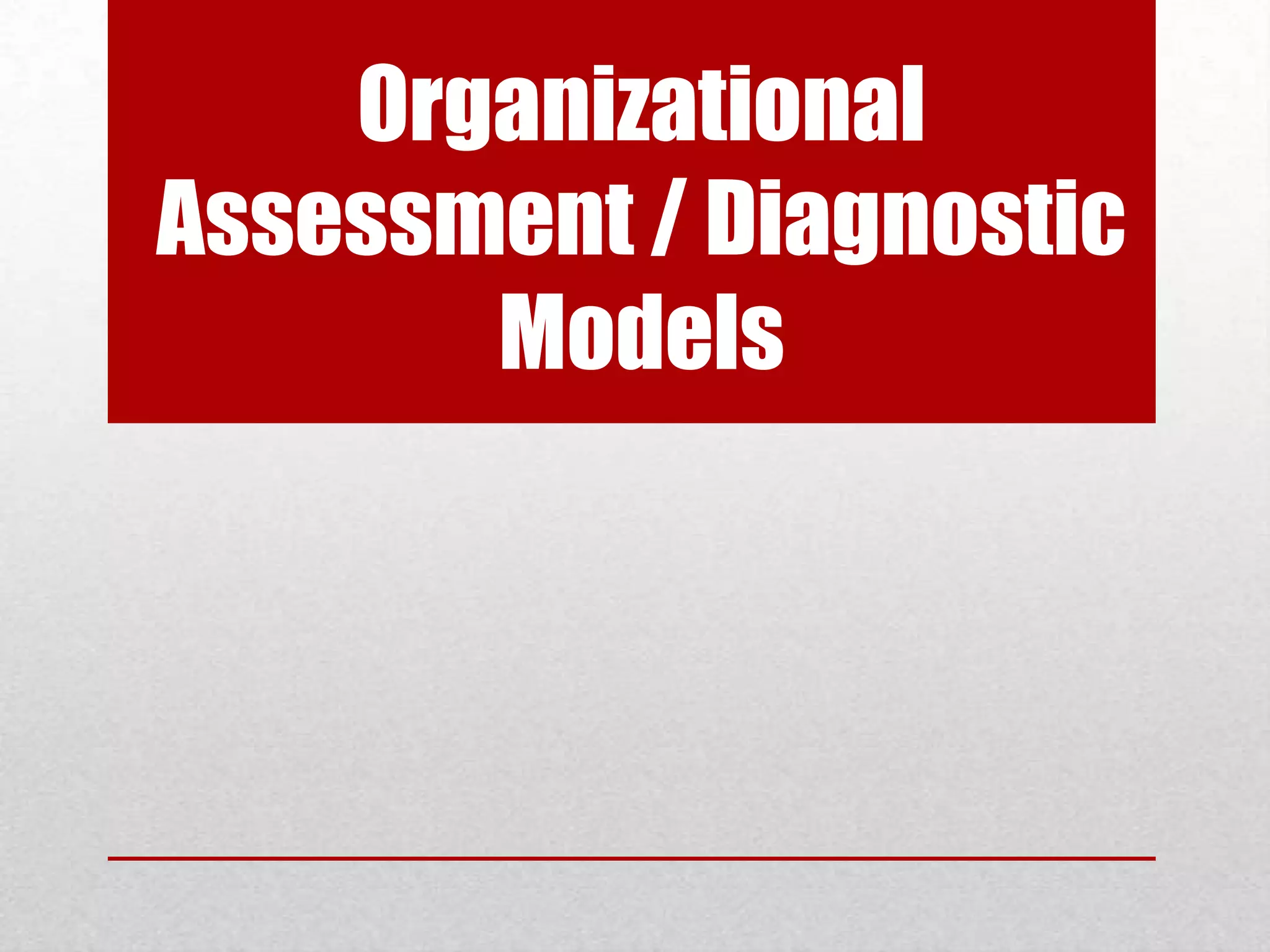 Organizational Assessment Models | PPTX