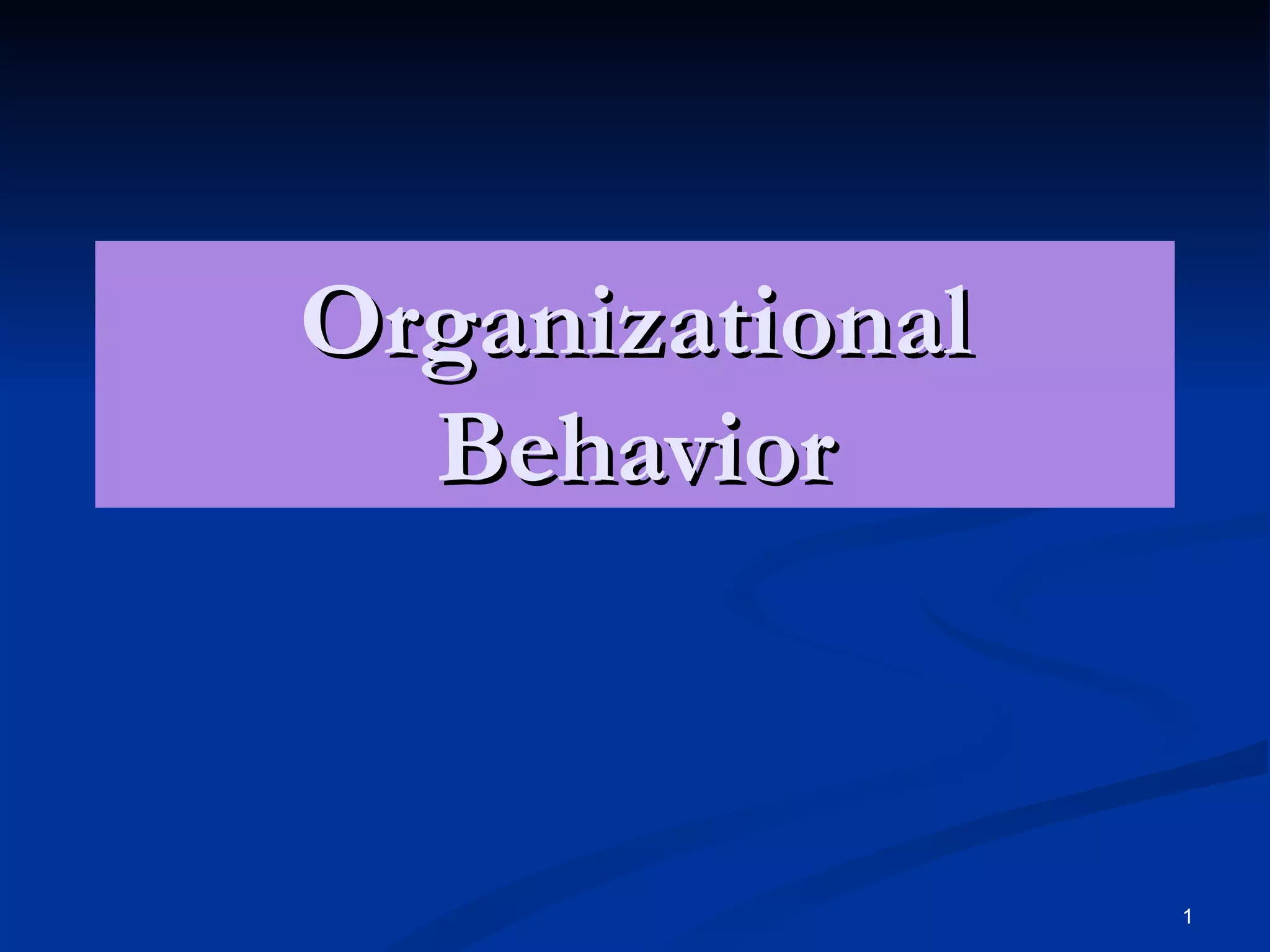 Organizational behavior | PPT