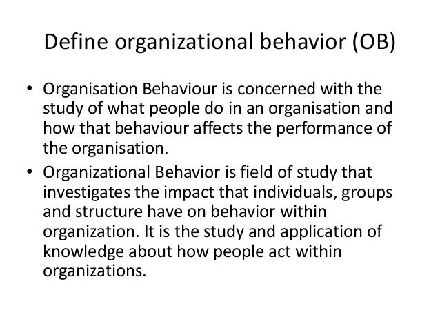 Organizational Behavior