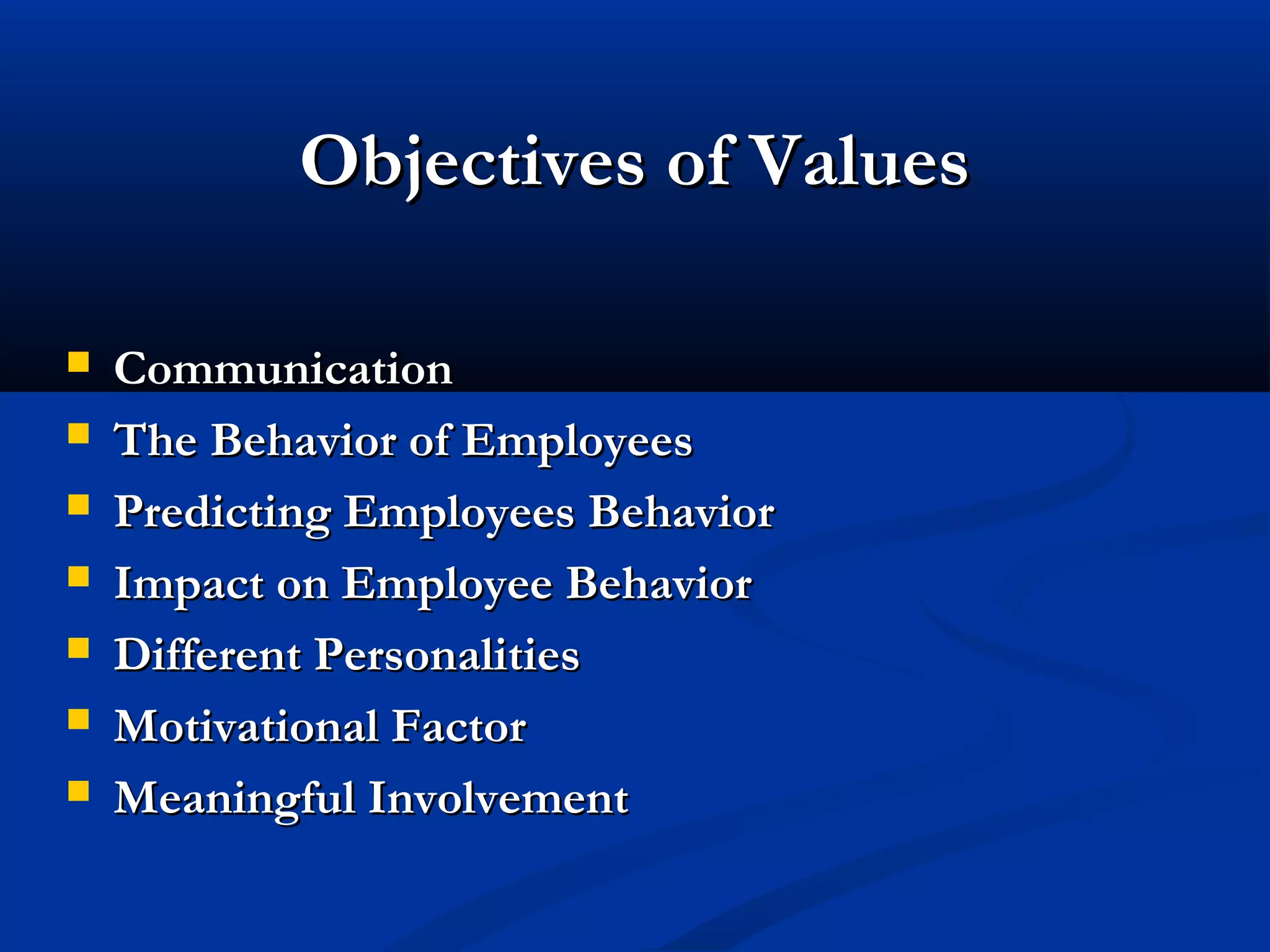 Values in Organization | PPT