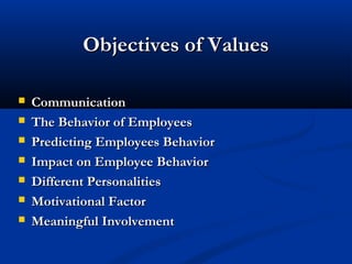 Values in Organization | PPT