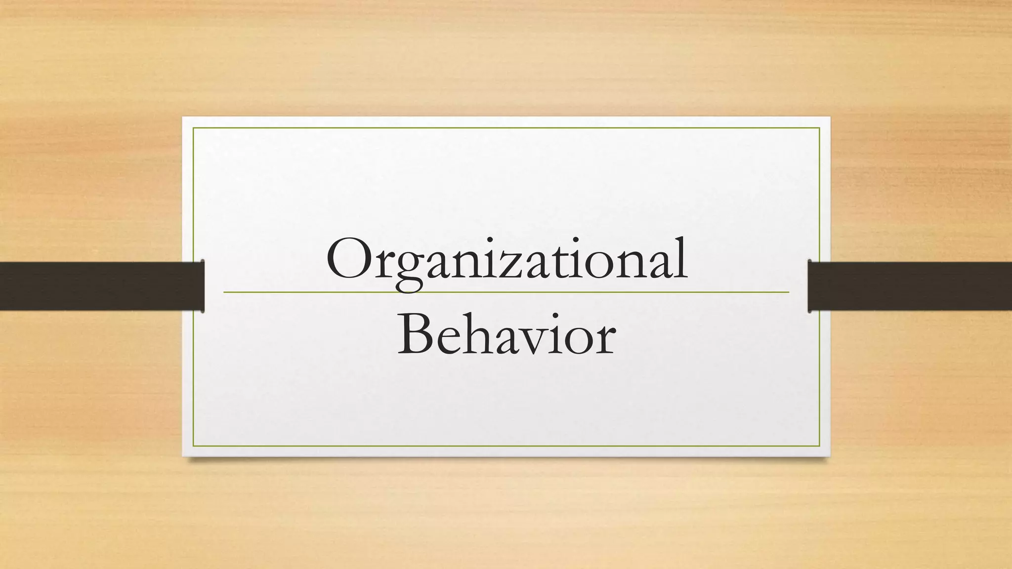 Organizational behavior | PPT