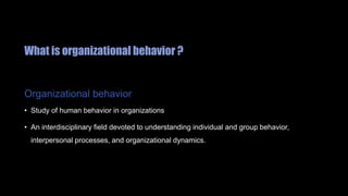 Organizational behavior | PPTX