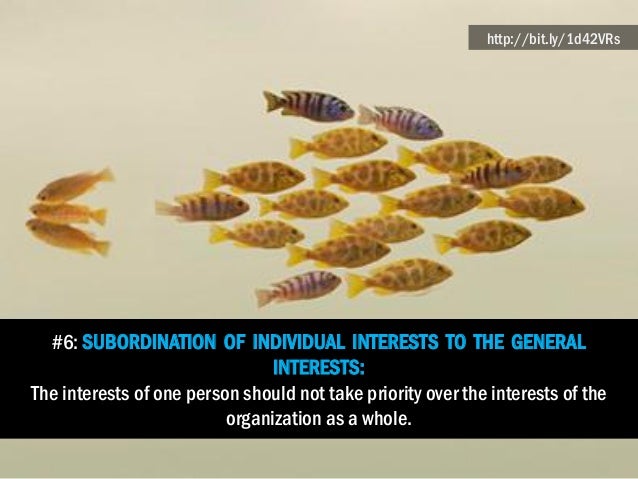 Principle Of Subordination Of Individual Interest To General Interest